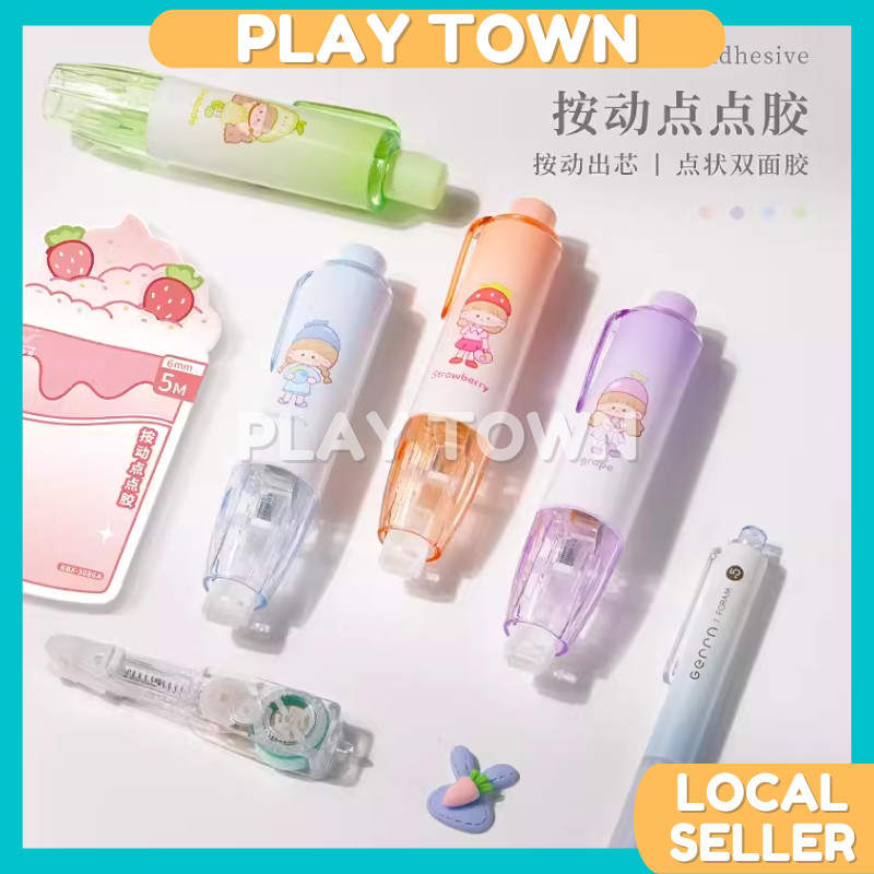 REFILLABLE!! Cute Double Sided Glue Tape Dots Sticky Tape Adhesive ...