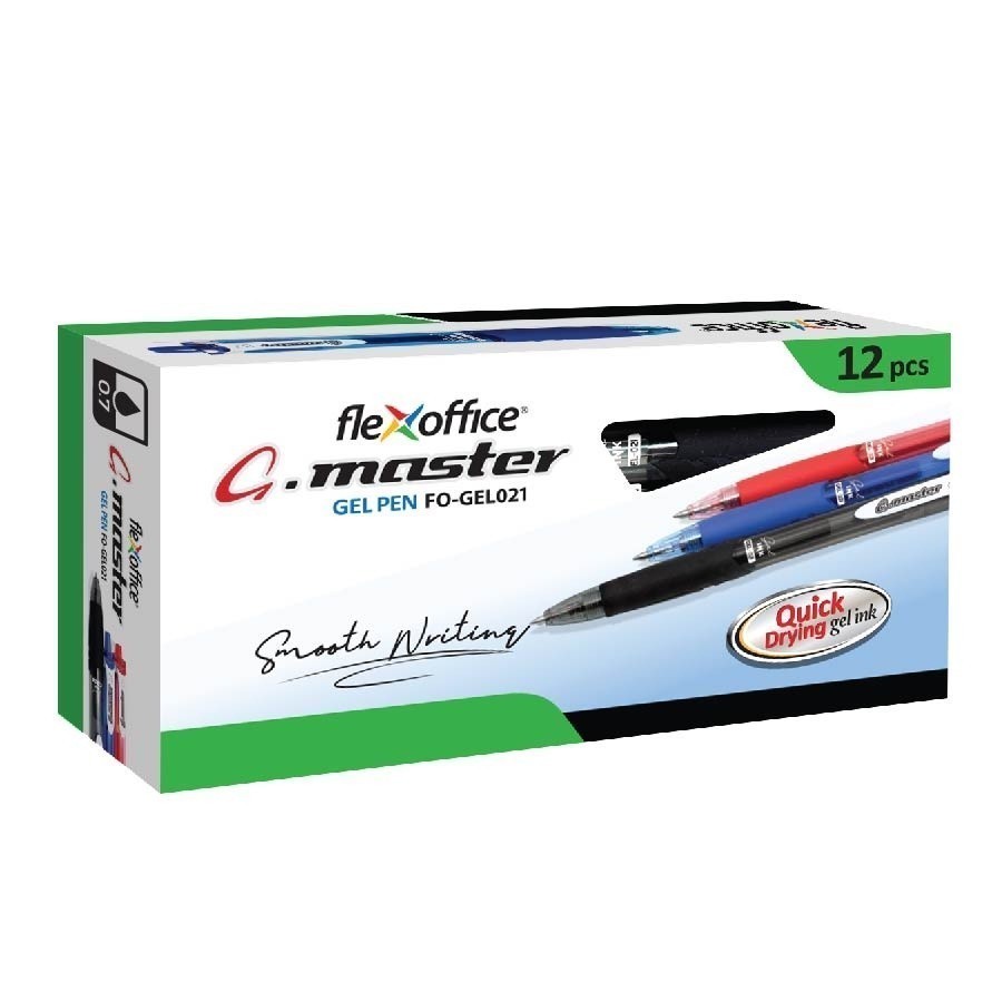 FlexOffice G-Master 0.7 Retractable Gel Pen Sign Pen - Black/Blue/Red ...