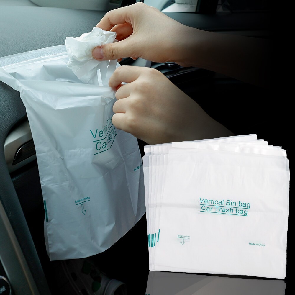 10pcs Waterproof Car Trash Bag Disposable Self-Adhesive Car ...