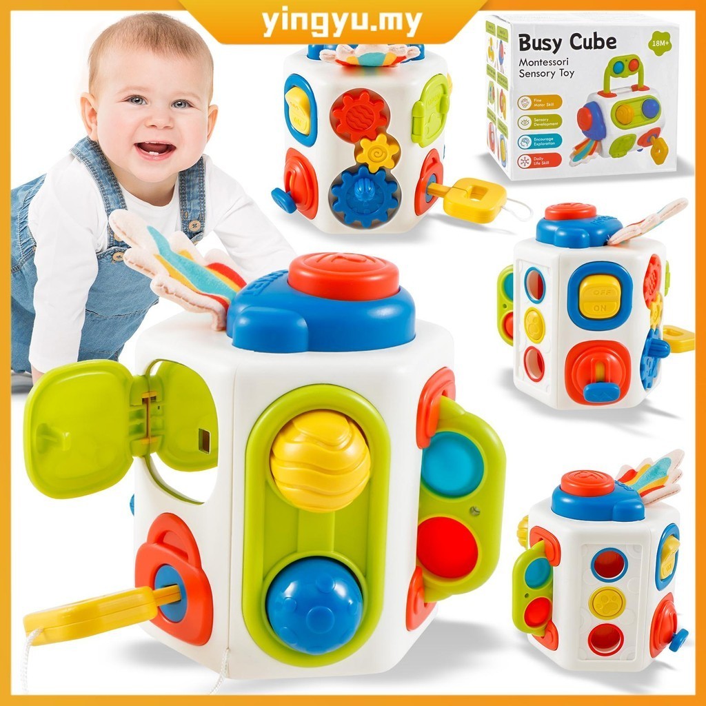 Busy Cube for Toddlers Montessori Sensory Activity Cube Toy Portable ...
