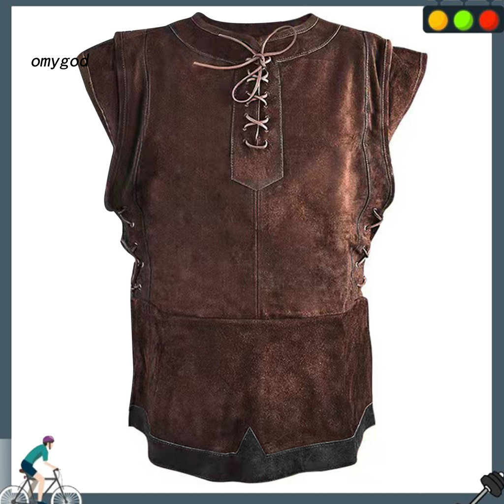 OMG Pirate Party Costume Top Medieval Men Vest Medieval Viking Archer ...