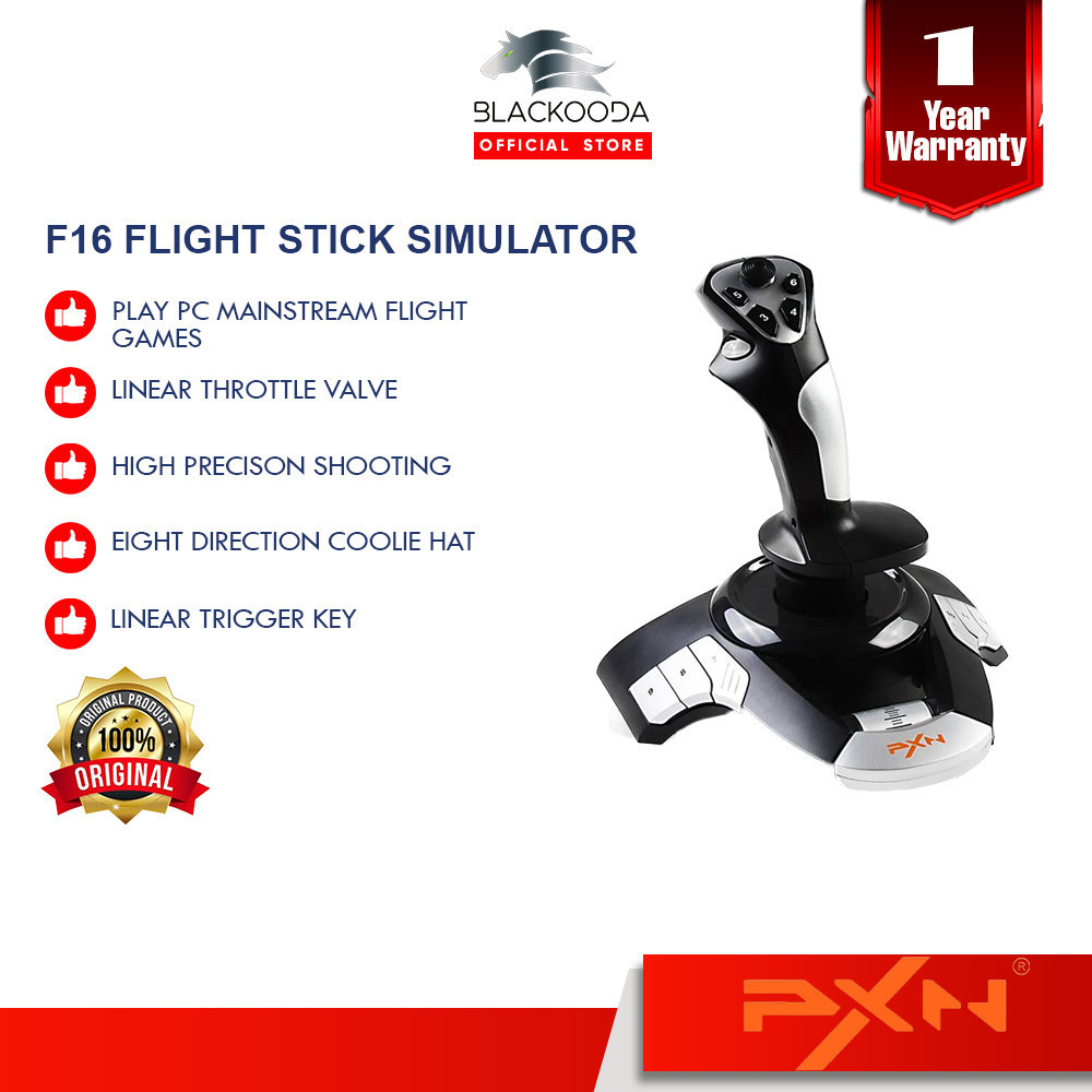 PXN Controller Joystick Wired Flight Stick Simulator 4 Axis For PC ...