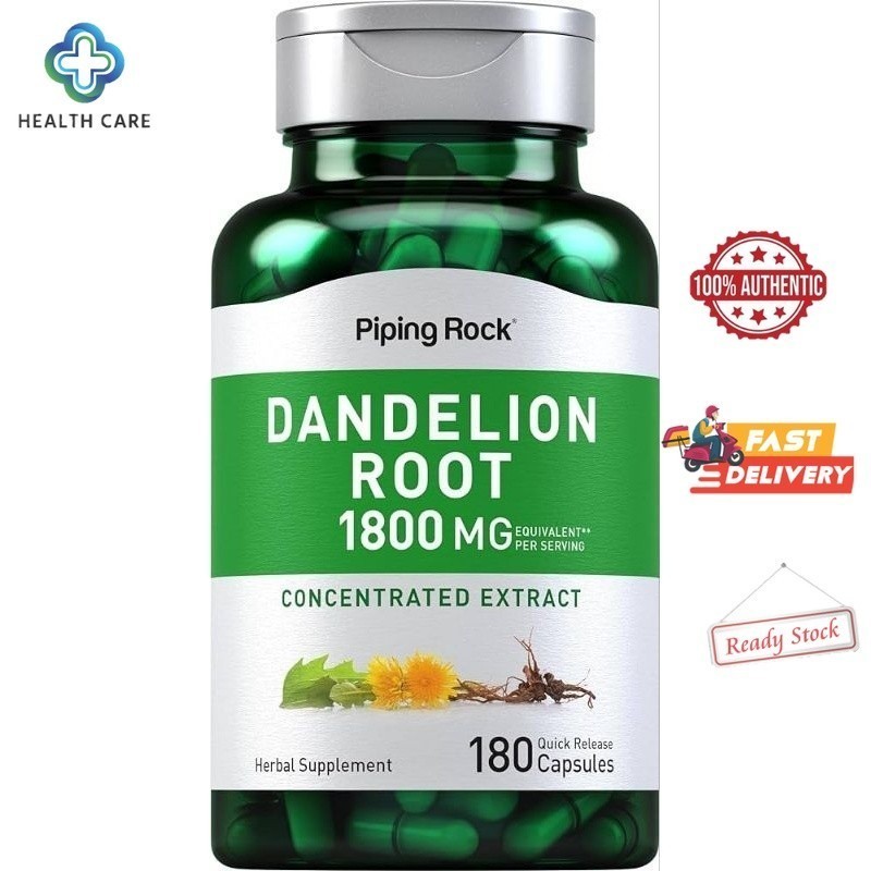 Dandelion Root, 1800 mg, 180 Caps, Detox, kidney & Liver Health ...