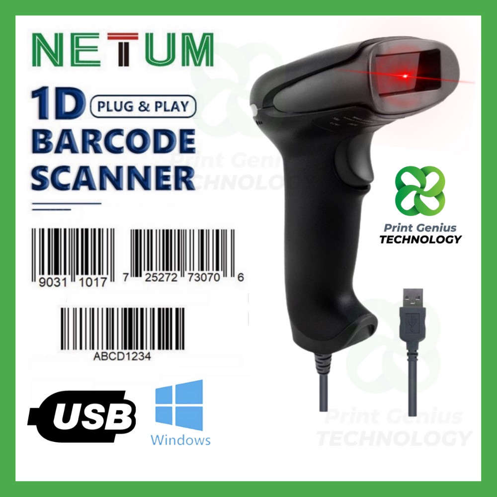 NETUM Barcode Scanner USB Wired Handheld Stock Inventory Scan SKU ...