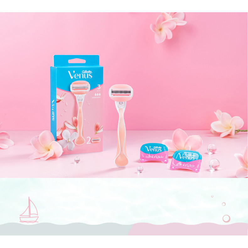 Gillette Women Razor Venus Breeze 3 Layers Stainless Steel Shaving ...