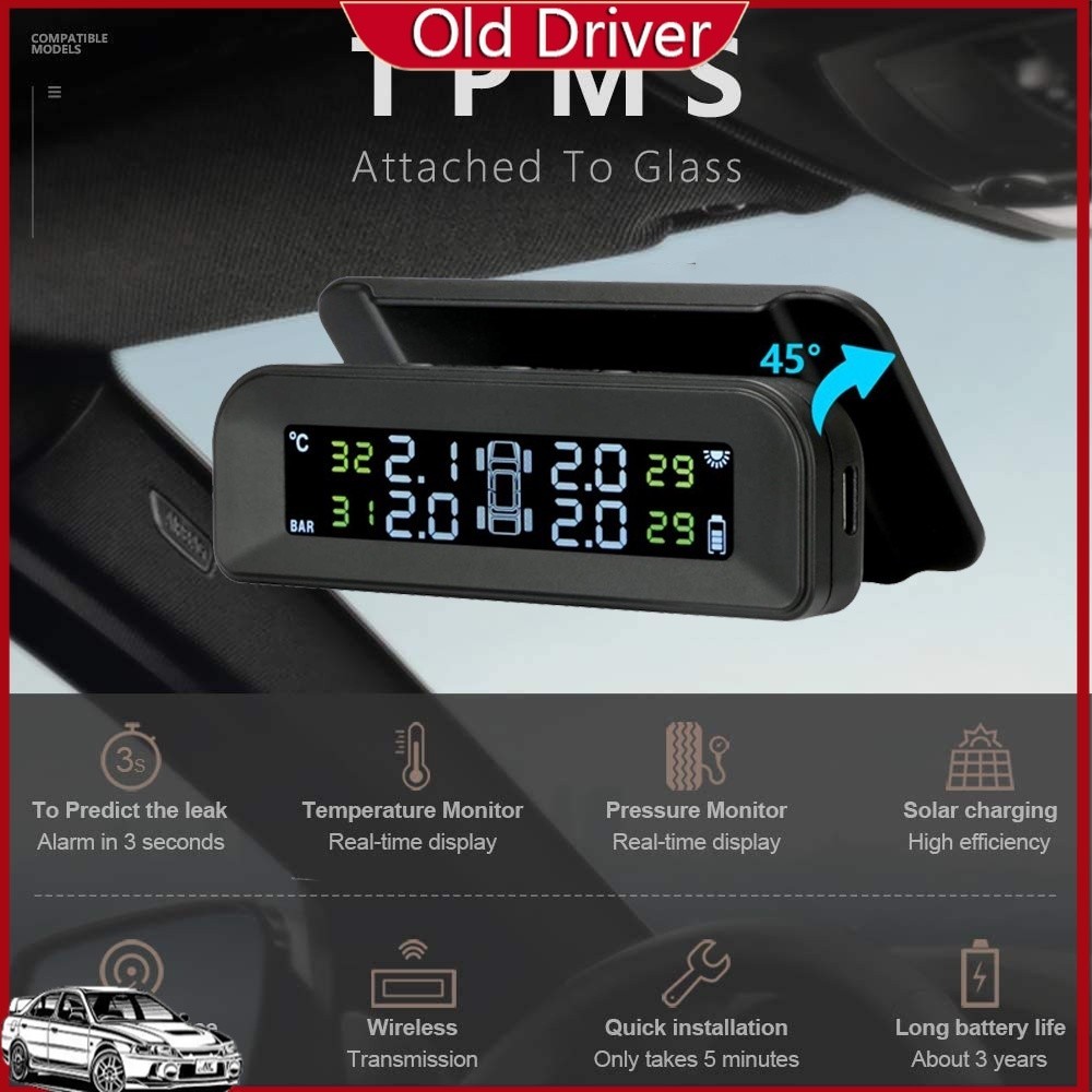 New Style Touch TPMS Tyre Pressure Monitoring System Real-Time Display ...