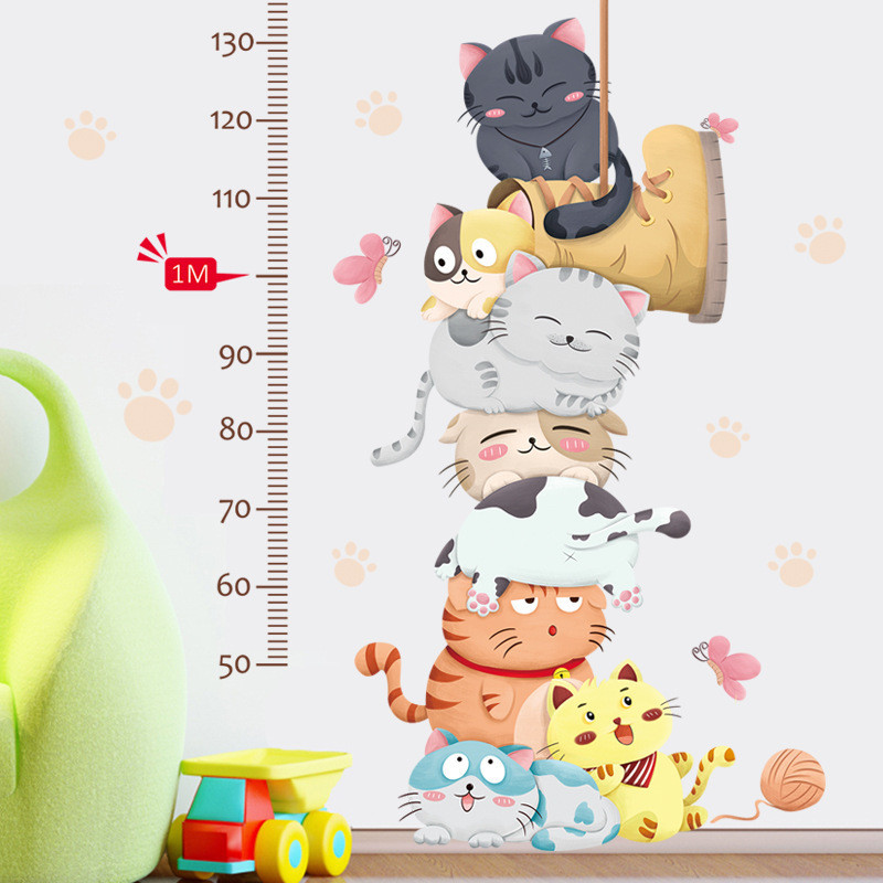 Wall Stickers Cat Measuring Height Stickers Children's Room Baby ...