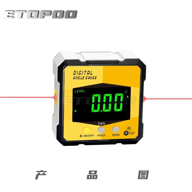 Etopoo New Laser Digital Display Inclinograph Black Inclinometer Spirit ...