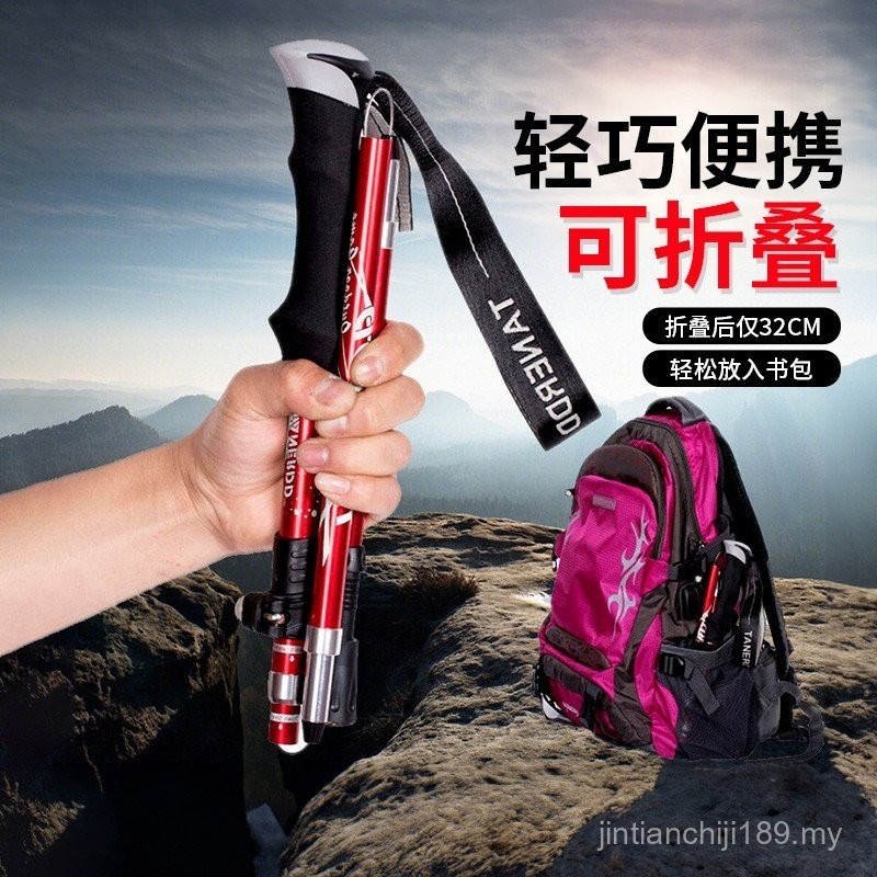 Professional Outdoor Trekking Pole Walking Stick Foldable Mountain ...