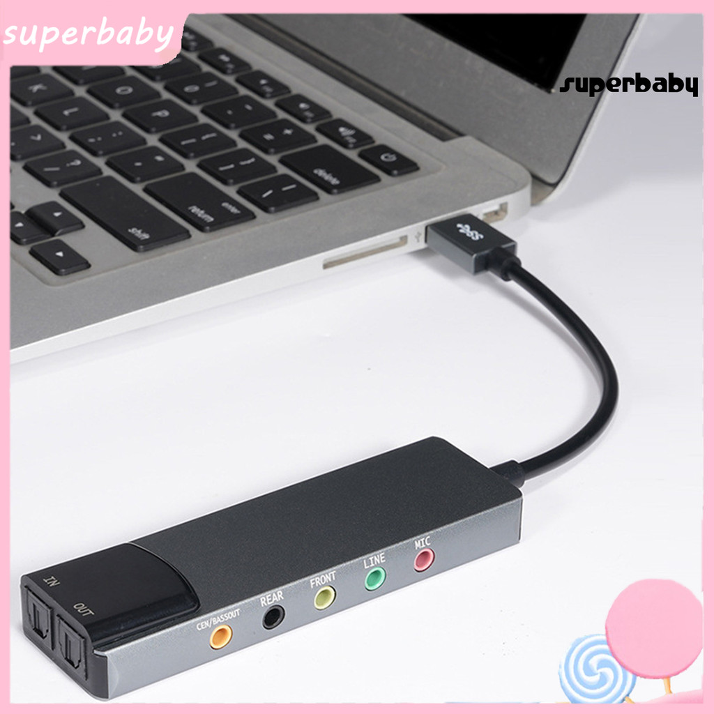 [superbaby.]Sound Card USB Fiber Optic SPDIF Sound Card Computer ...