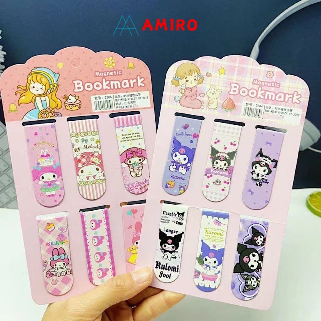(Contains 6) Character Magnetic Bookmarks Magnet Bookmark Stickers ...