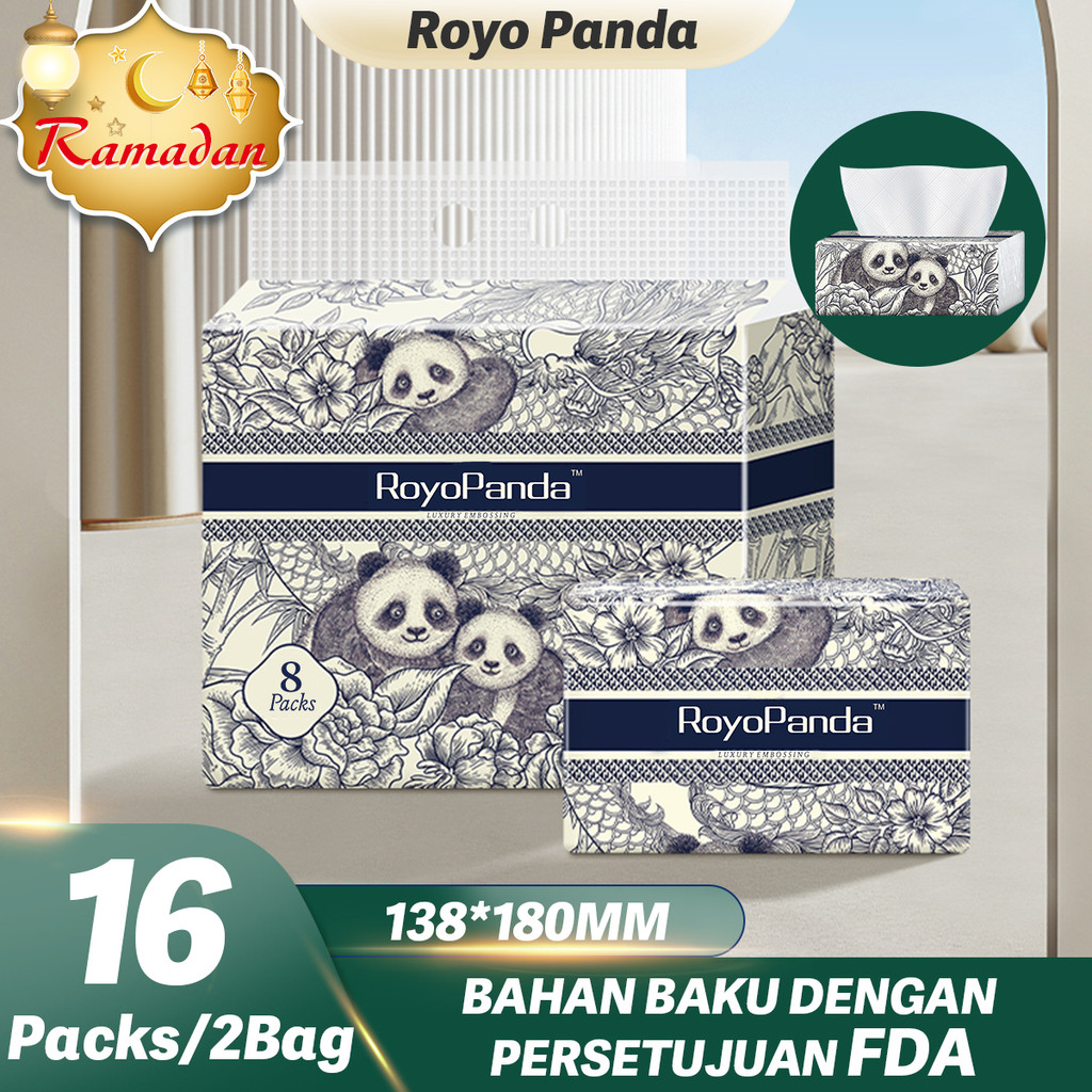 【16 Packs】 RoyoPanda Tisu Soft Deluxe Tissue Cheerful Tissue Facial ...