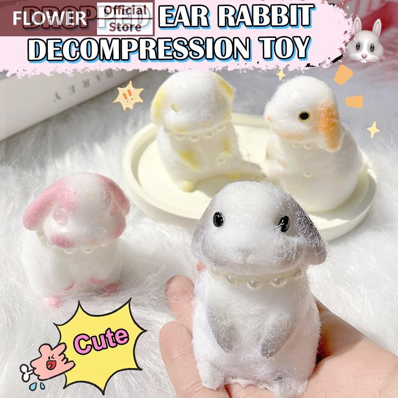 FOF Squishy Toy Rabbit Mochi Soft Rubber Toy Cute Rabbit Pinching Slow ...