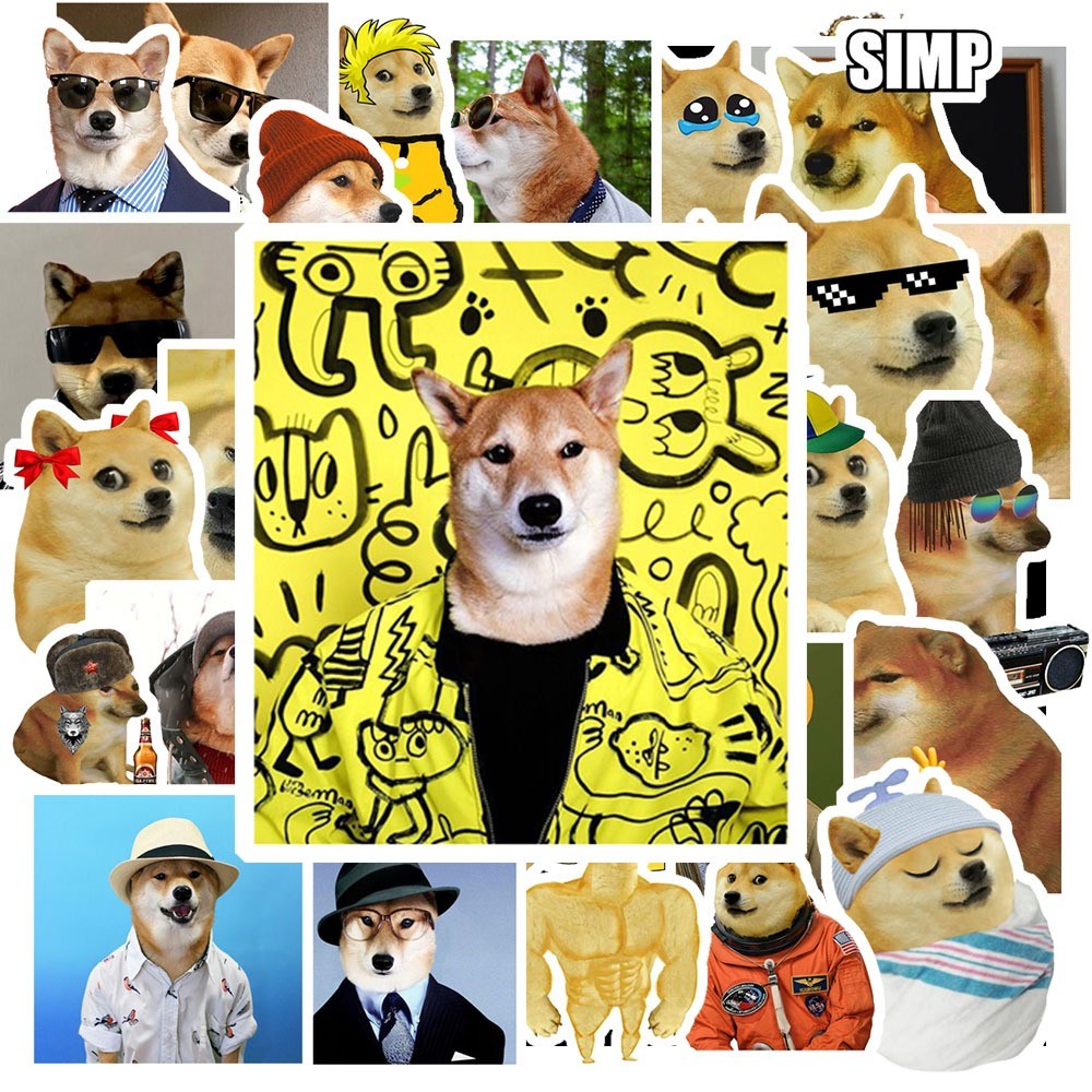 Set of 50 Cheems meme Stickers, Waterproof Cheems Stickers, meme Dog ...
