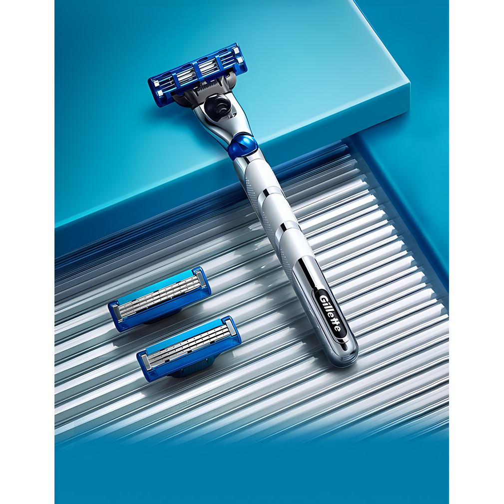 Gillette Mach 3 Turbo Razor 3D Motion Flex Ball smooth shaving 3 layers ...