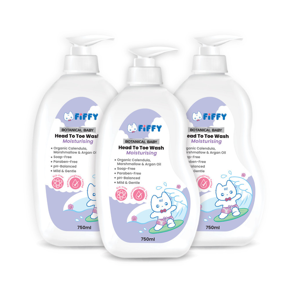 FIFFY MOISTURIZING BOTANICAL BABY HEAD TO TOE WASH (750ML BOTTLE / 600ML REFILL) | Shopee Malaysia