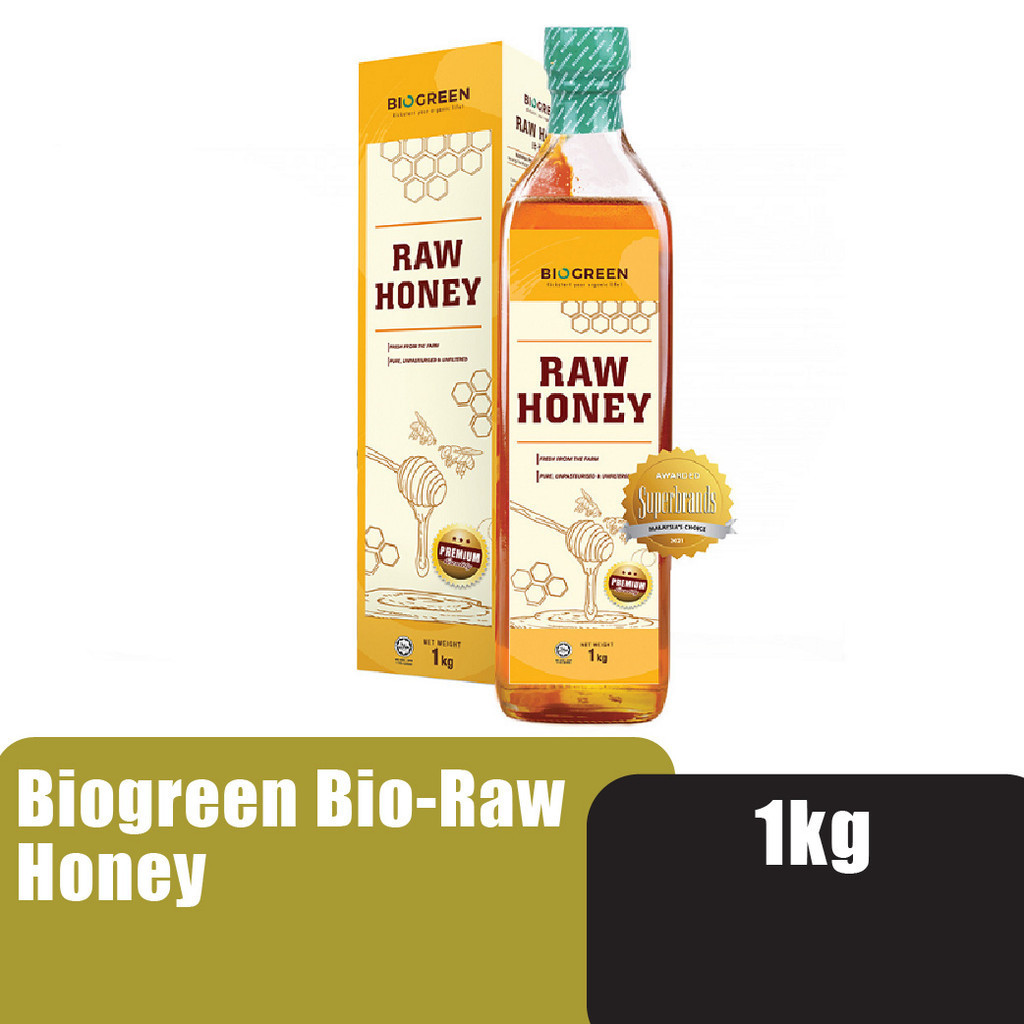 BIOGREEN Raw Honey 1kg Madu Asli 100% Original Halal HTM Pharmacy ...