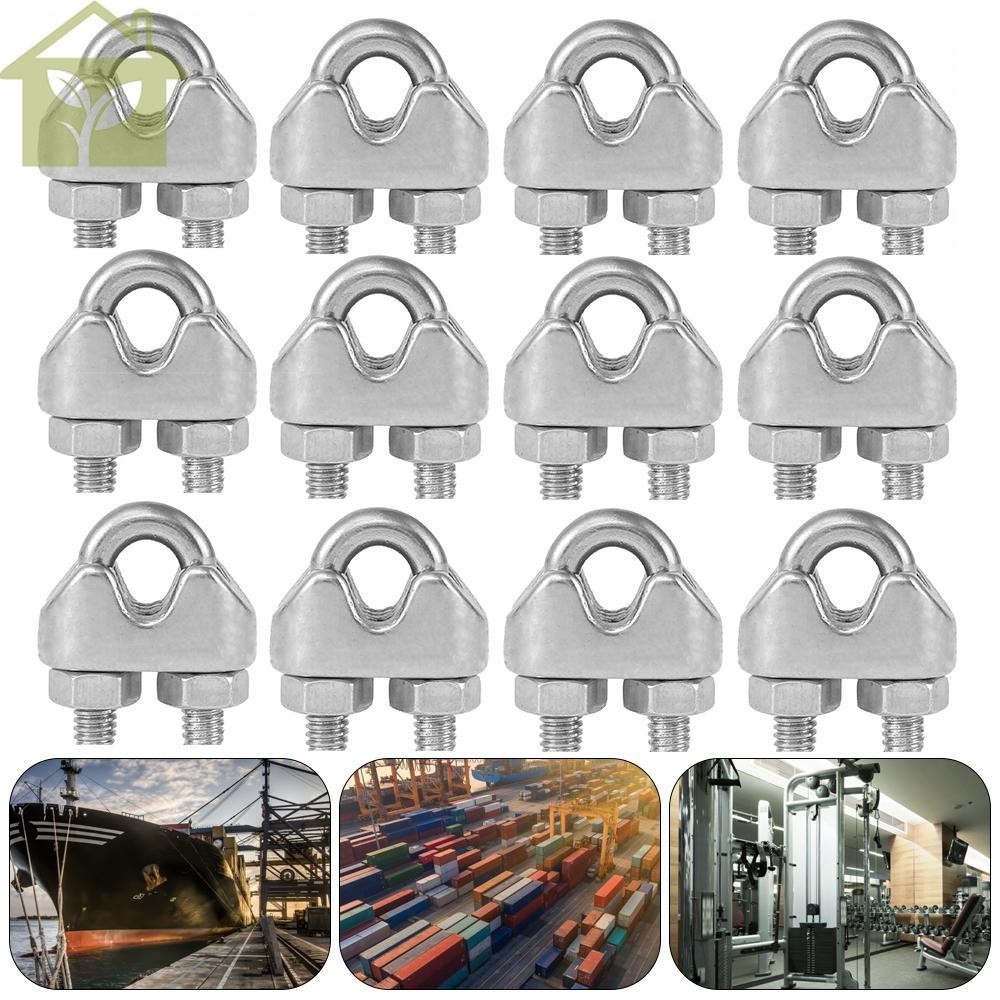 12pcs 304 Stainless Steel Heavy Duty Wire Rope Clamp M3 3mm Cable Clip ...