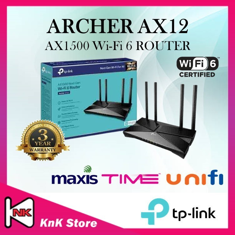 TP-LINK ARCHER AX12 AX1500 NEXT-GEN WIFI 6 ROUTER | Shopee Malaysia