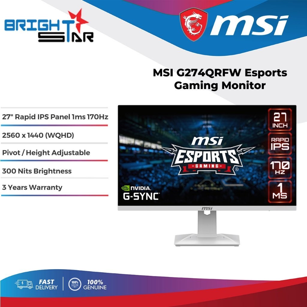 MSI G274QRFW Esports Gaming Monitor | Shopee Malaysia
