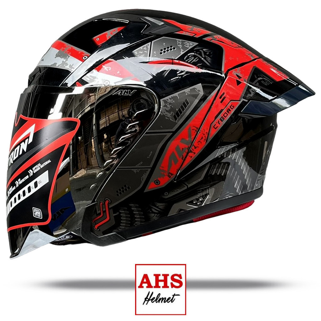 Helmet ALV ULTRON PRO CYBORG VISOR SILVER | Half Face Helmet For Adult ...