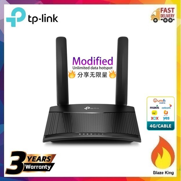 TP-Link TL-MR100 - 300Mbps Wireless 4G LTE Router Unlimited Modifed ...