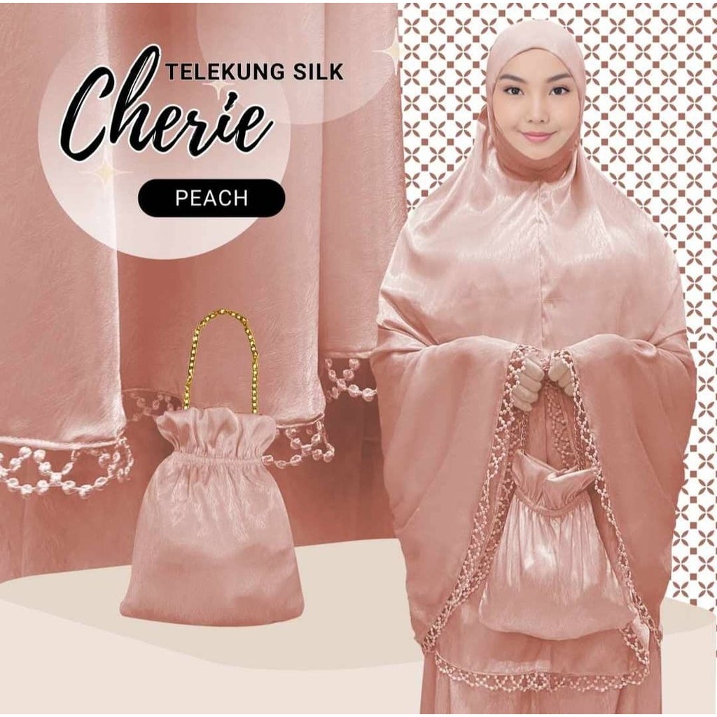 Telekung Exclusive Cherie Satin Silk Jacquard/Satin Emboss Lace Terkini ...
