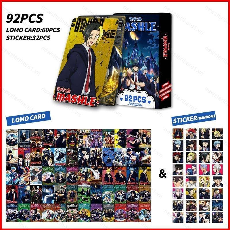 Ere1 92PCS/set Mashle Magic and Muscles photo card stickers double ...