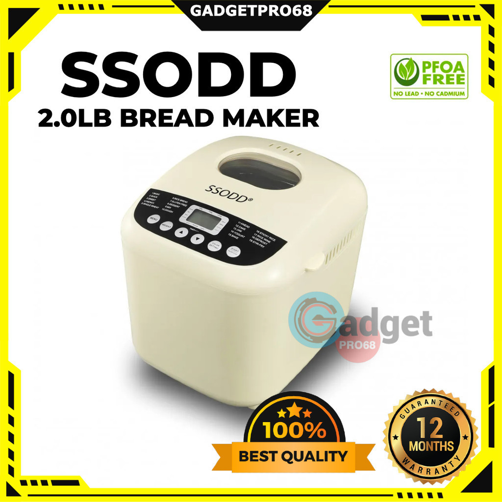 SSODD 2.0LB BREAD MAKER LARGE (L) CAPACITY - LOAF SIZES (500G, 750G ...
