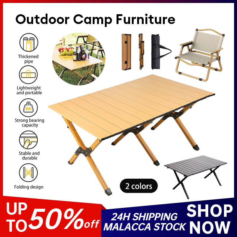 Folding Camping Table Outdoor Meja Lipat Picnic Table and Chair Camping ...