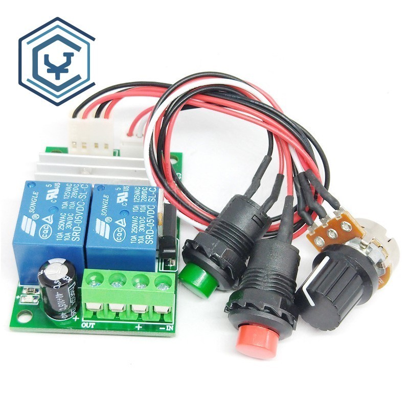 PWM DC Motor Speed Controller Governor 6V 12V 24V Positive and Negative Switch Electric Push Rod ...