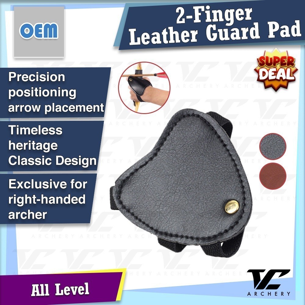 V Club Archery Traditional 2-Finger Leather Guard Pad - Protective Gear ...