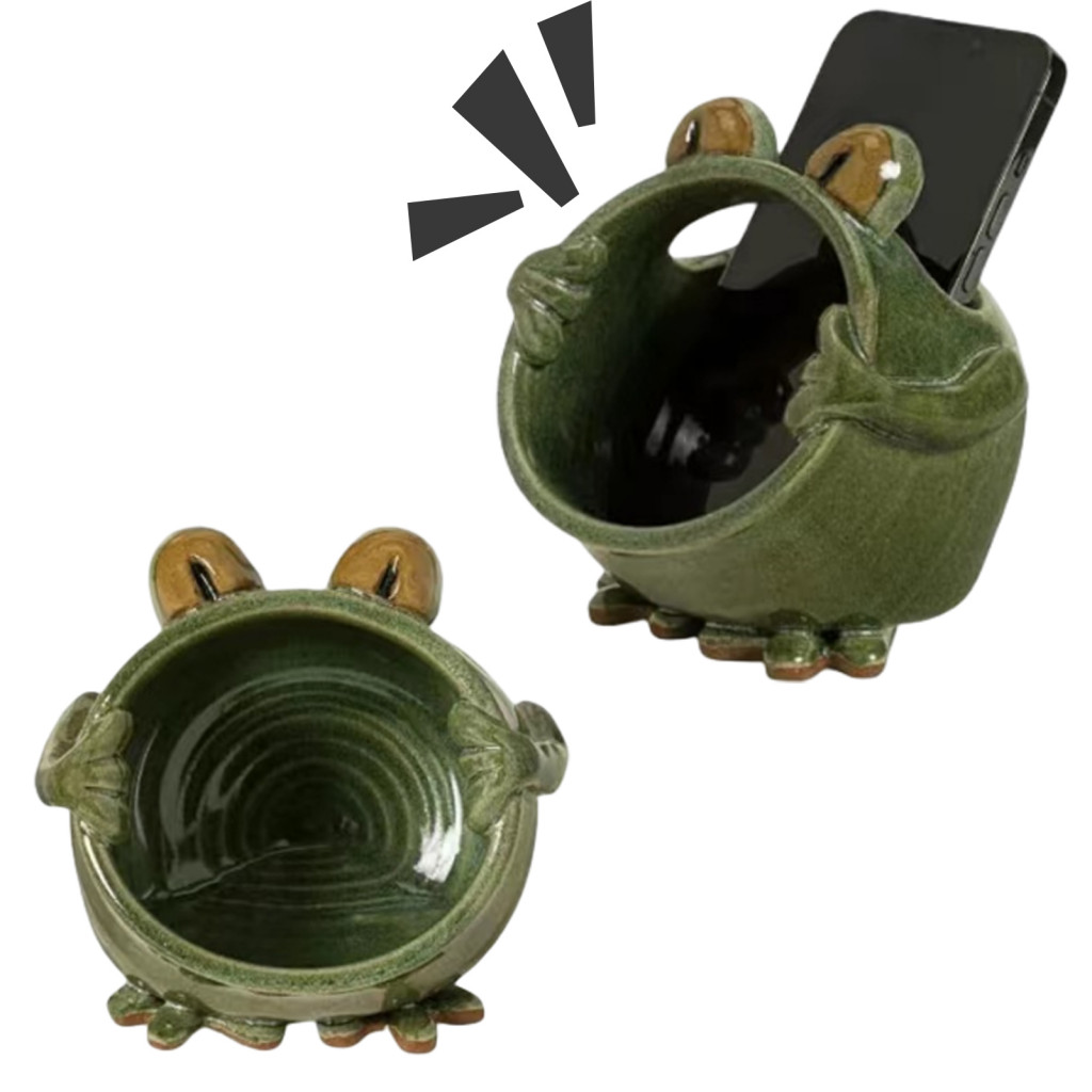 redbuild| Office Frog Phone Stand Handcrafted Frog Phone Stand Sound ...