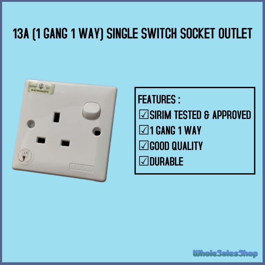 🔥FAST DELIVERY🔥 13A (1 GANG 1 WAY) SINGLE SWITCH SOCKET OUTLET SUIS ...