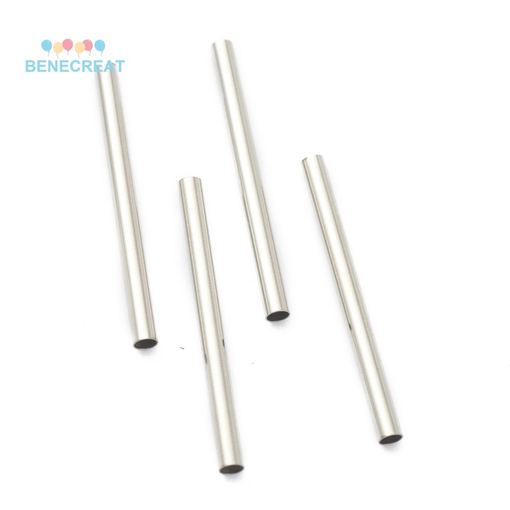 50pc 304 Stainless Steel Tube Beads Stainless Steel Color 25x2mm Hole ...