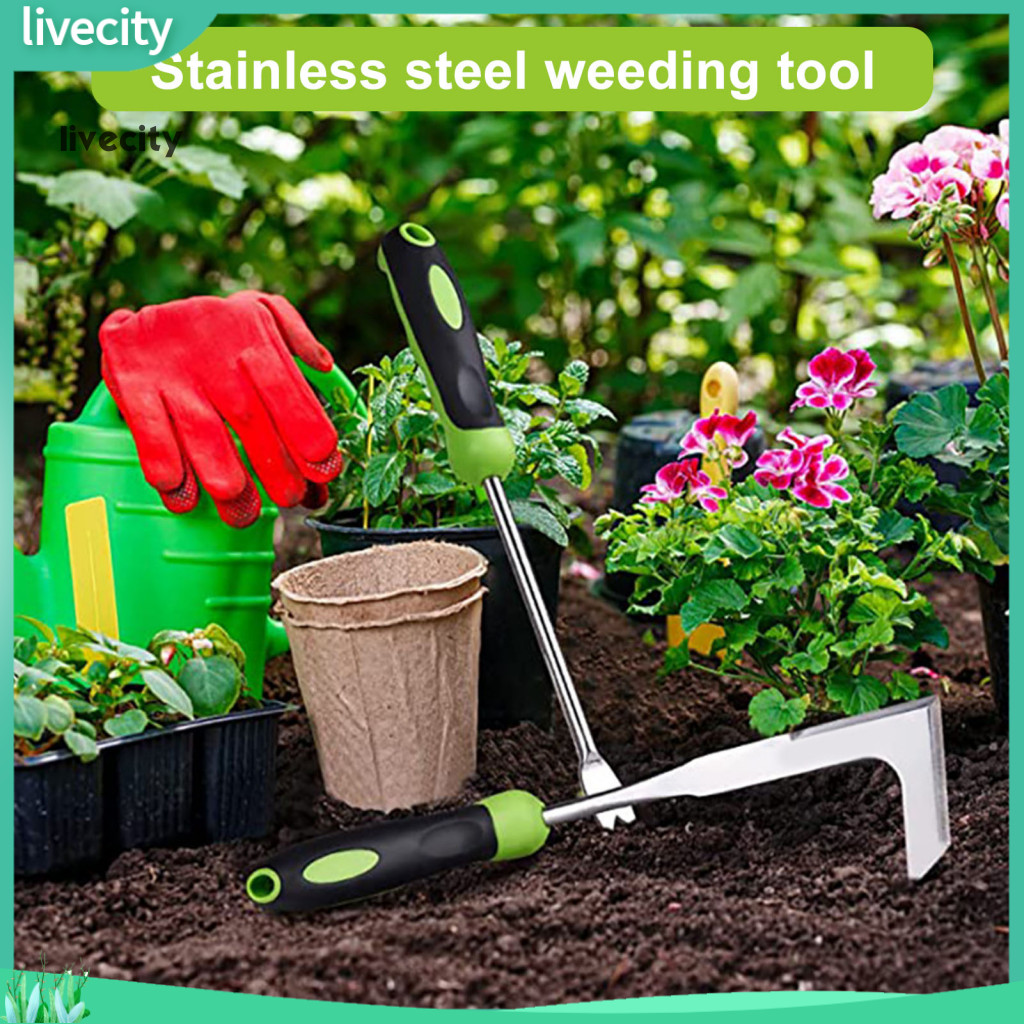 livecity| Soil Weed Remover Easy Grip Stainless Steel Weed Puller Tool ...