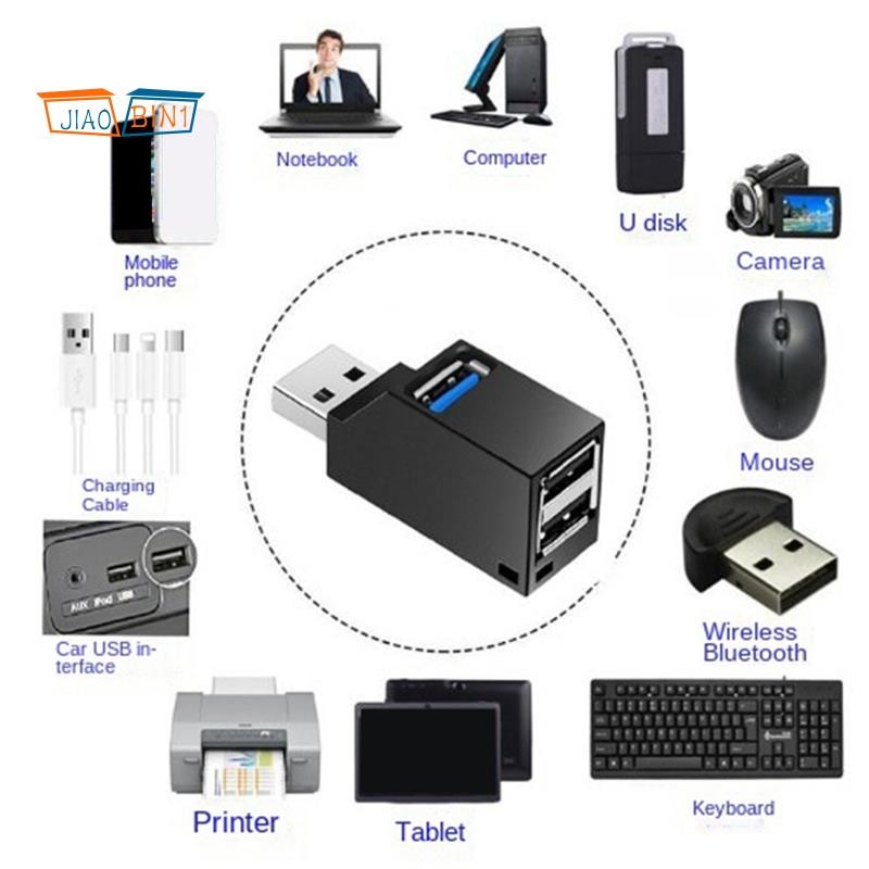 USB 3.0 Hub Adapter Extender Mini 3 Port Breakout U Disk Card Reader ...