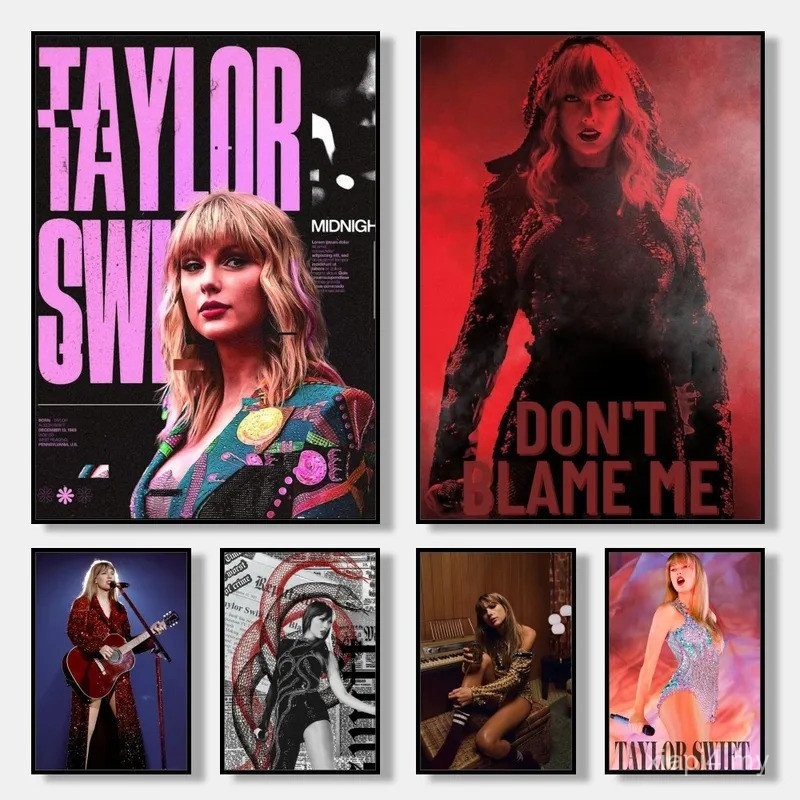 Pop Singer T-Taylor-Swift Album Poster Club Bar Paper Retro Poster Wall ...