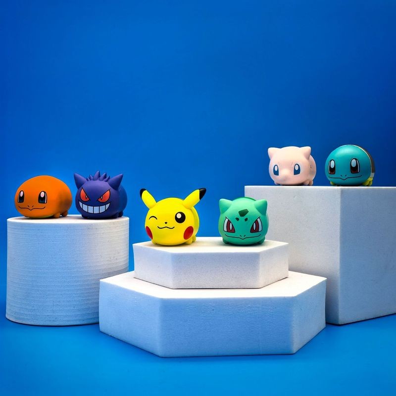 6pcs Pokemon gengar Pikachu Munchlax Slowpoke Rowlet Meowth Charmander ...