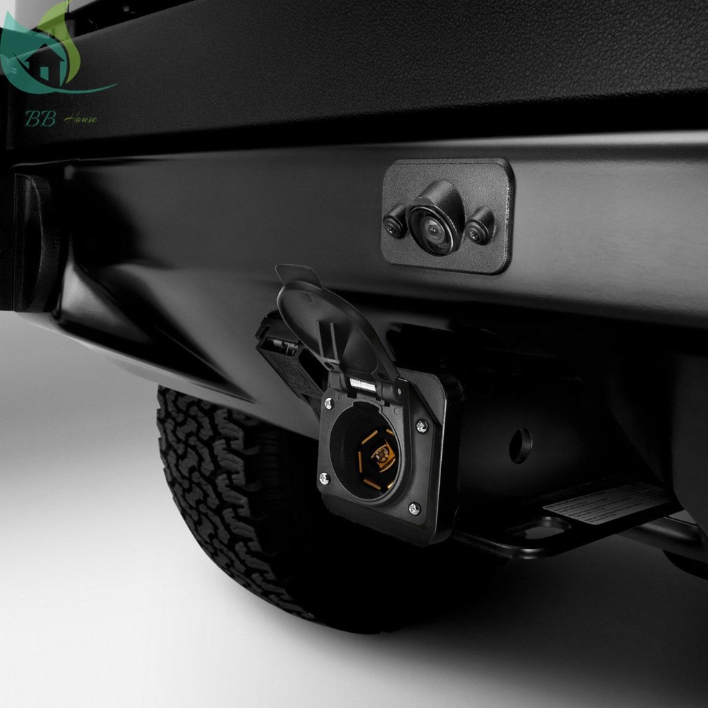 4 Way Flat to 7 Way Round Blade Trailer Adapter with Mounting Bracket ...