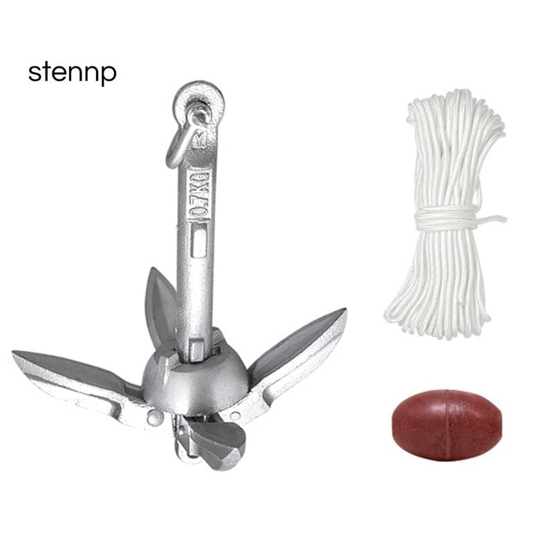 0.7KG Steel Folding Watercraft Anchor Kayak Marine Canoe Boat Grapnel ...
