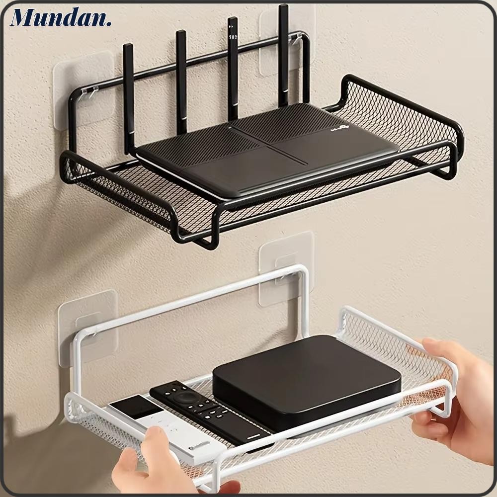 MUNDAN Hanging Router Shelves, No-Drill Multi-Use Floating Wall Shelves ...