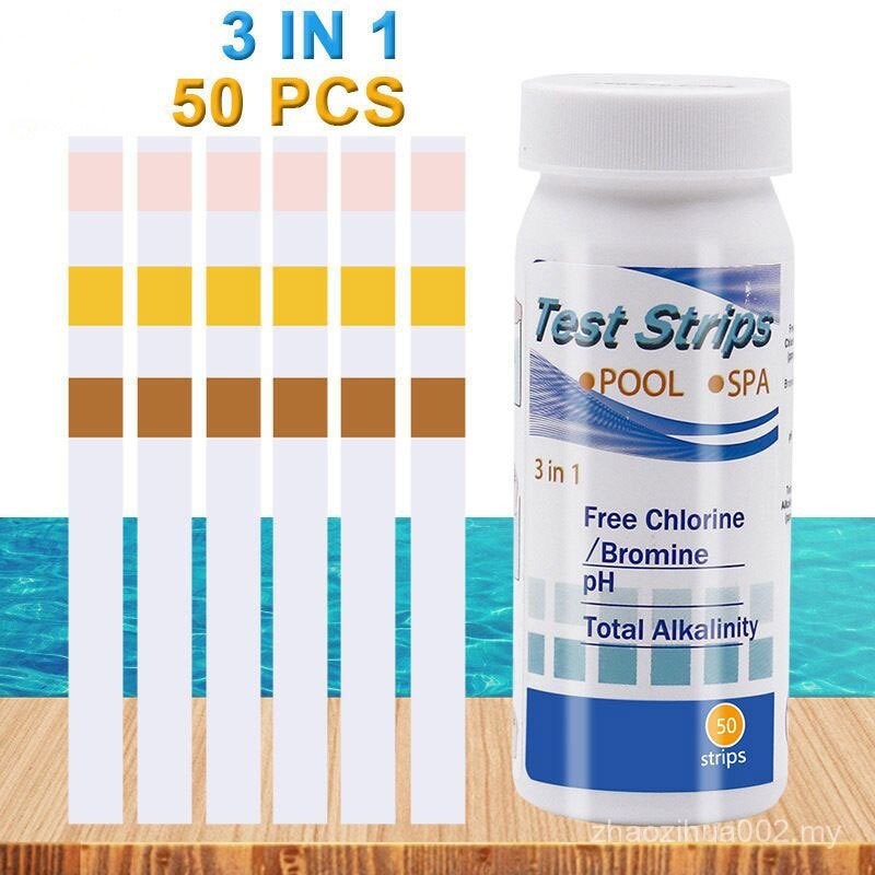 3 in 1 Swimming Pool Water Test Paper PH Alkali Chloride Hardness Test ...