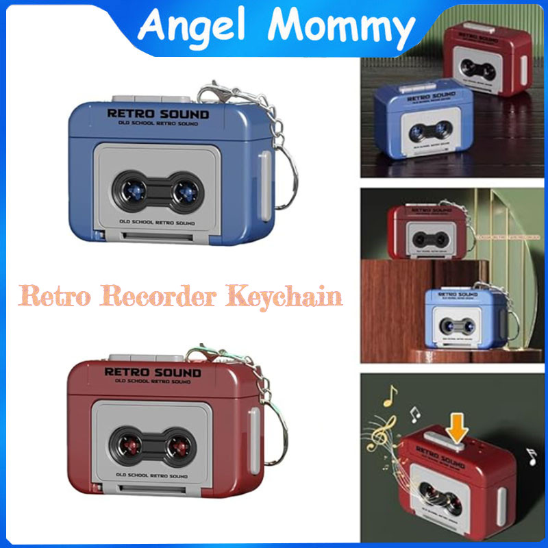 Retro Sound Keychain Mini Recorder Keychain Creative Cassette Tape ...