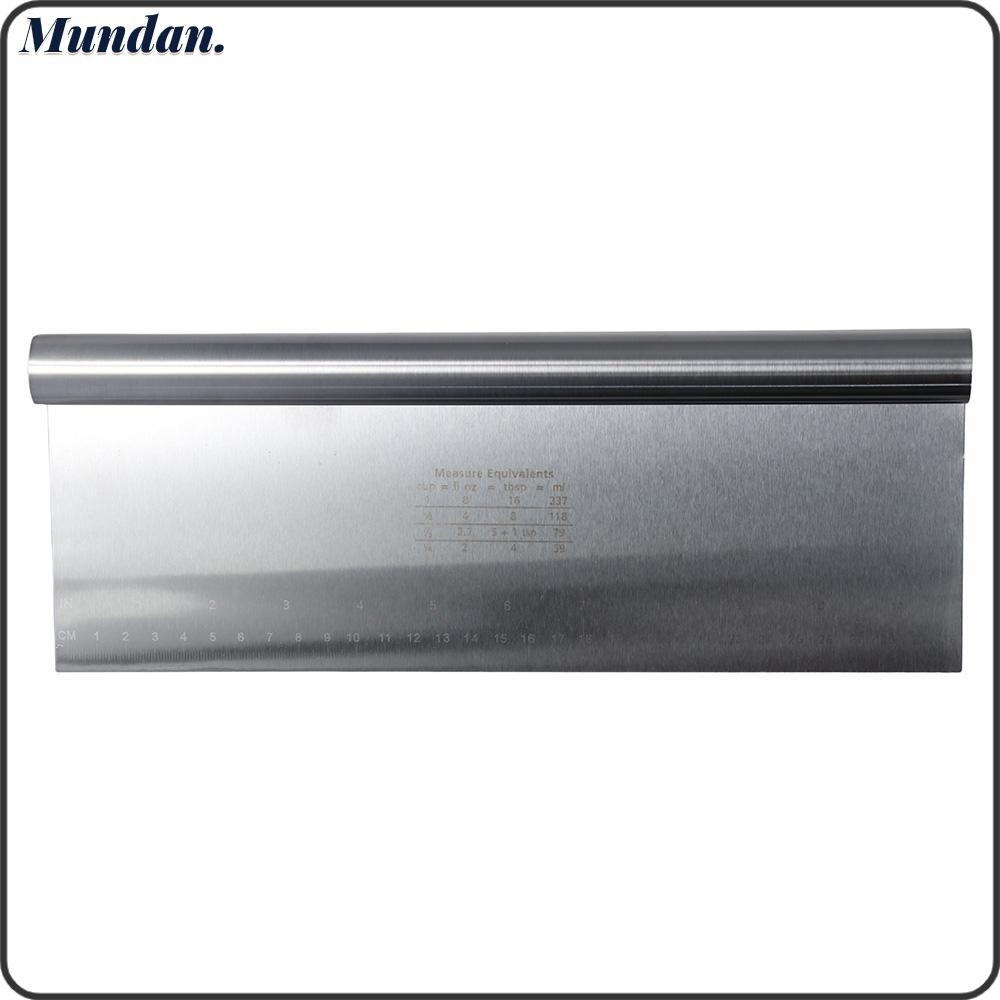 MUNDAN Bench Scraper, Stainless Steel Measuring Scale Bench Chopper ...