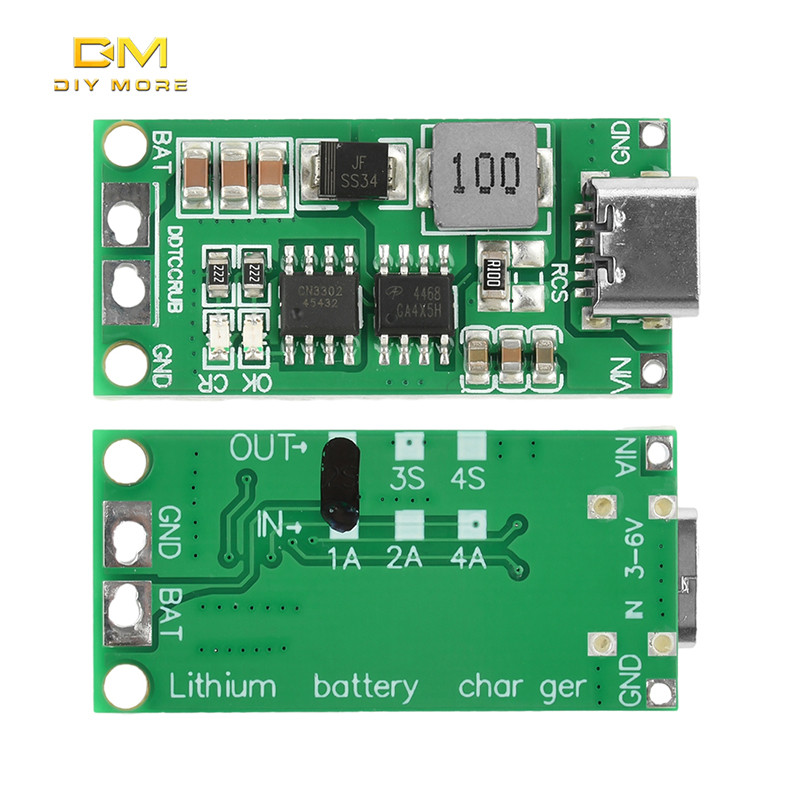 DIYMORE 2S/3S/4S 1-4A DC 3-6V Booster Module Lithium Polymer Battery Charger Module Type C ...