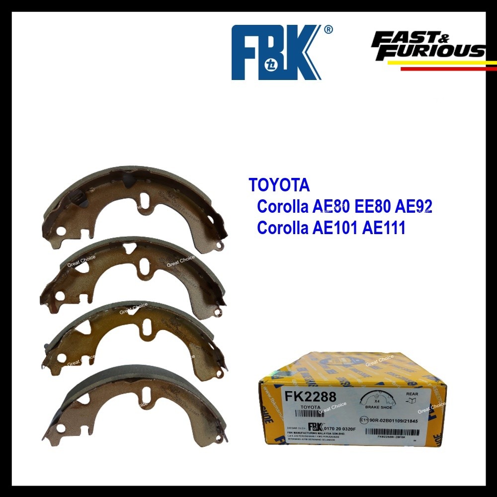 Ori FBK Corolla AE80 EE80 AE92 AE101 AE111 Rear Brake Shoe TOYOTA ...