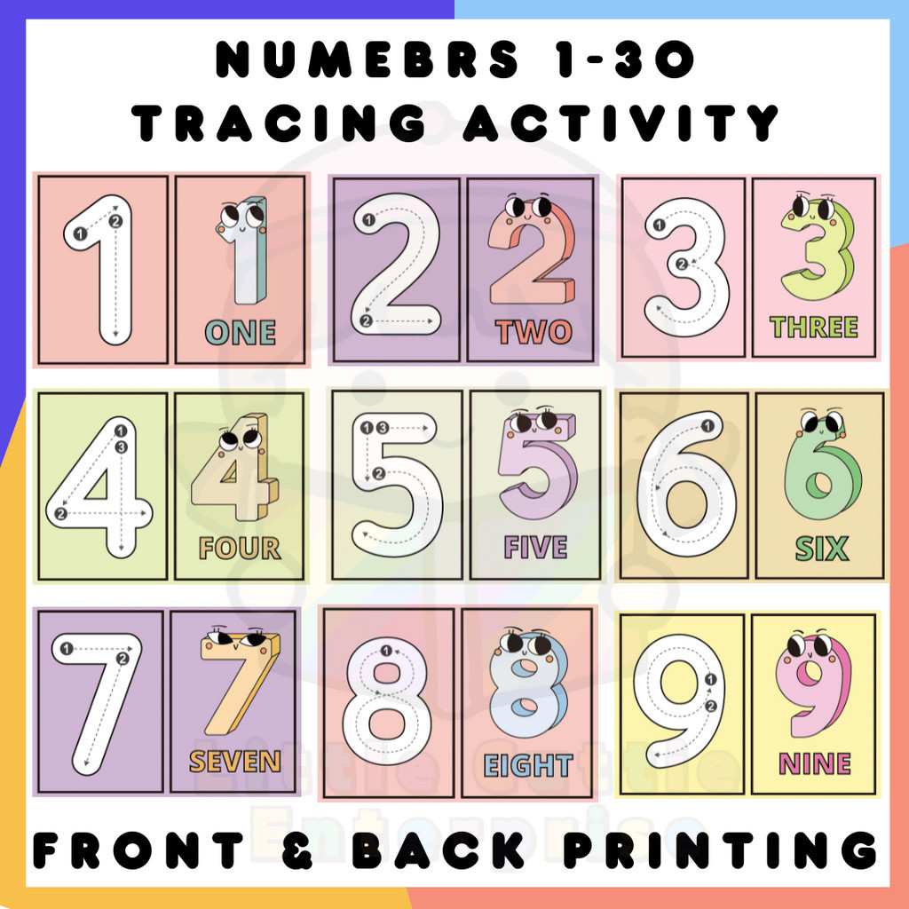 Little Cuttie Numbers 1-30 Tracing Line Busy Book Kid Early Learning ...