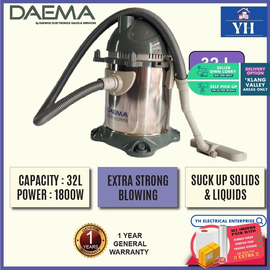 Daema 32L 1800W Stainless Steel Vacuum Cleaner - DWD-3999DP | Shopee ...