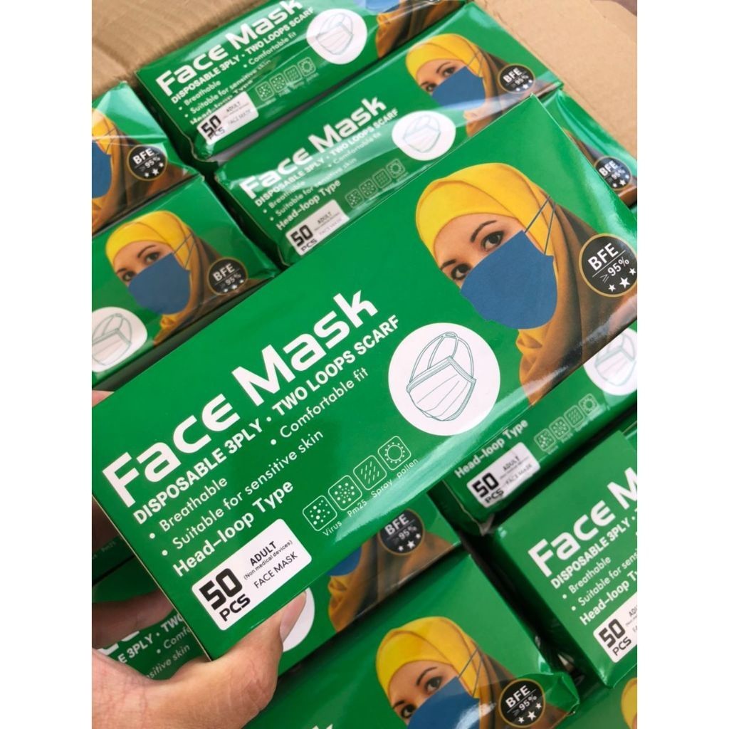MOBAR FACE MASK HEAD-LOOP TYPE HIJAB MASK | Shopee Malaysia